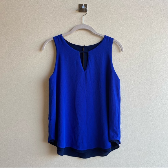 Tops | Royal Blue Navy Reversible Layered Tank Top | Poshmark